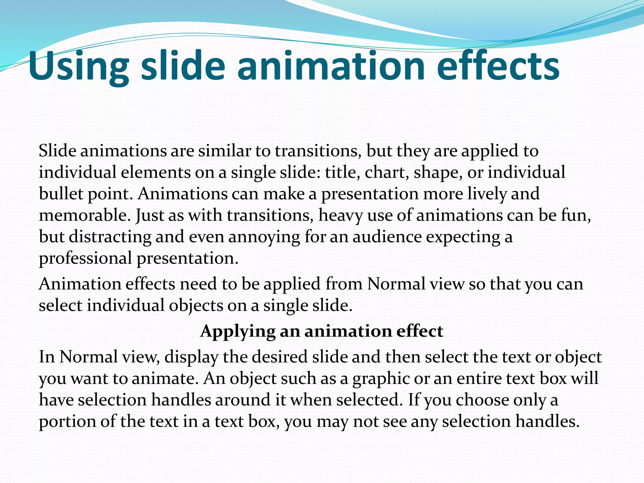 Libre Office Impress Lesson 5: Slide shows and animations | PPTX