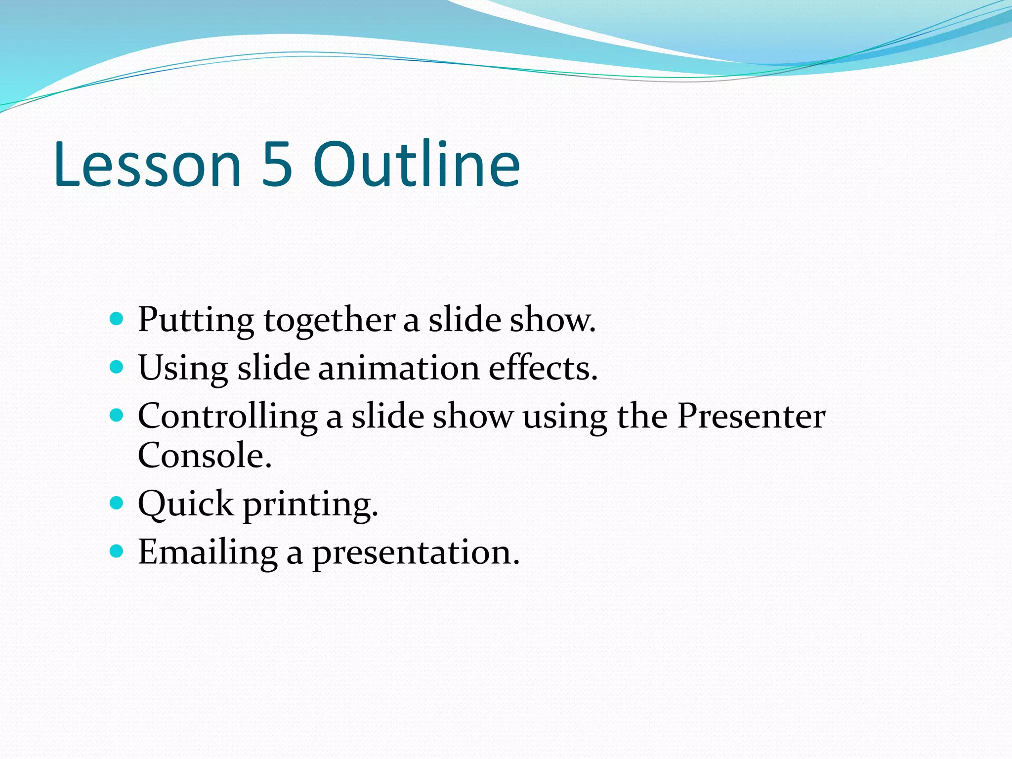 Libre Office Impress Lesson 5: Slide shows and animations | PPTX