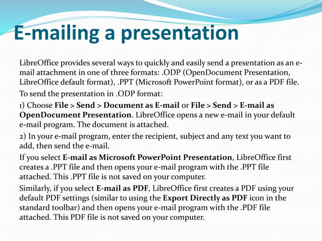 Libre Office Impress Lesson 5: Slide shows and animations | PPTX