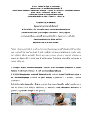 Impreuna suntem bine Activitati educative | PDF