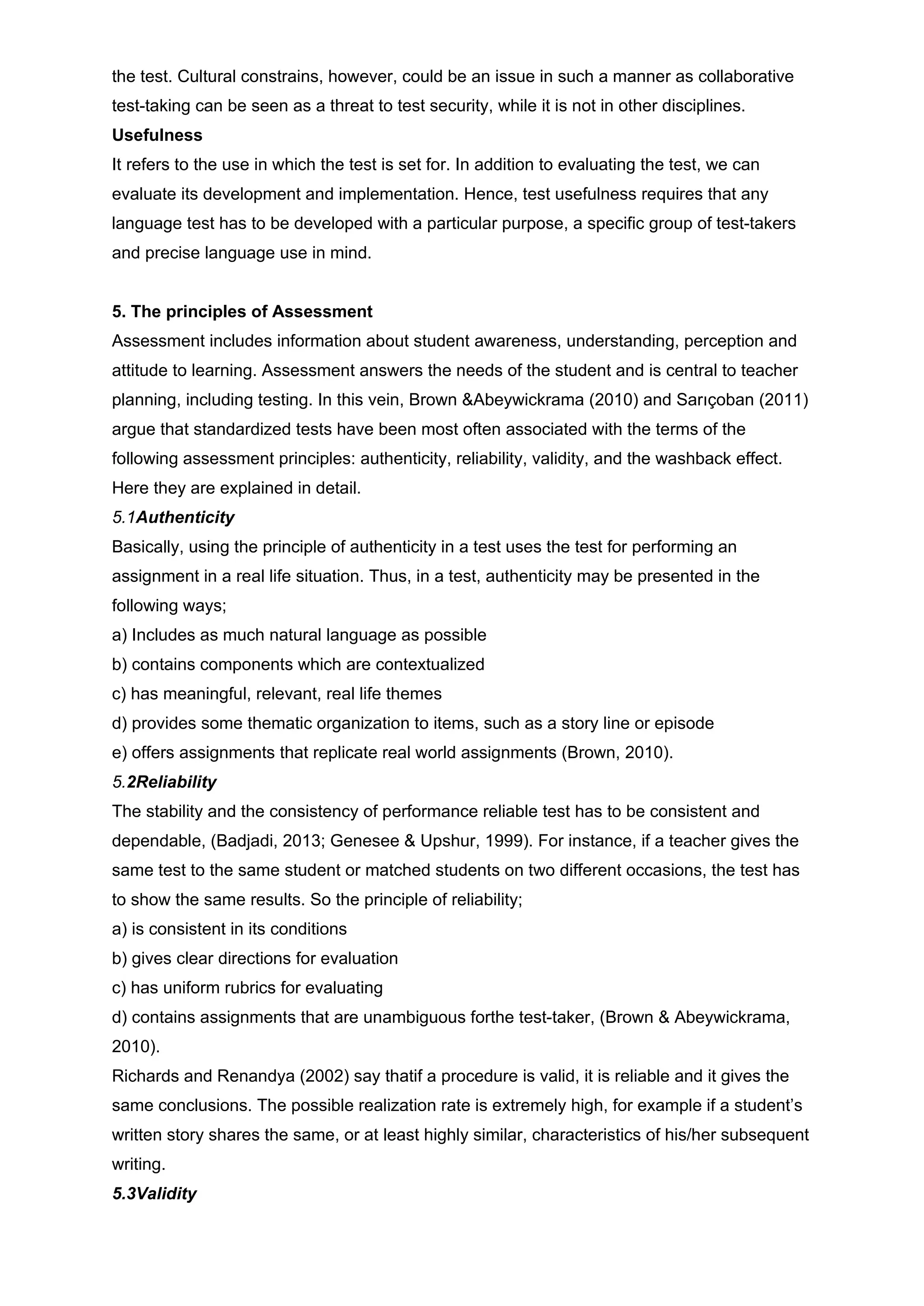 assessment and feedback in english language learning | PDF