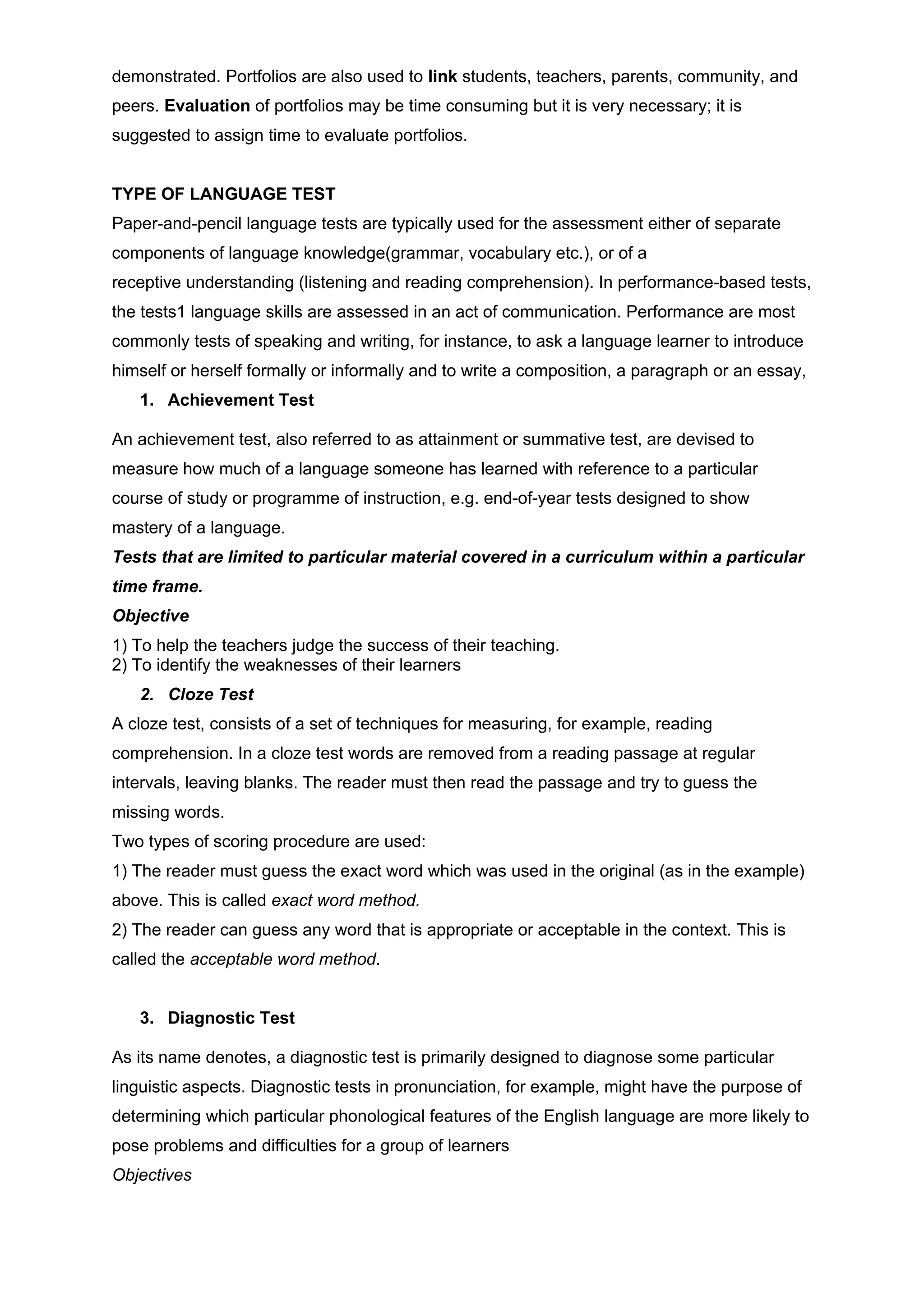 assessment and feedback in english language learning | PDF