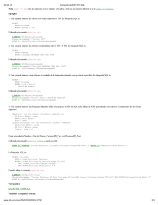 Imprimir comando query by sql | PDF