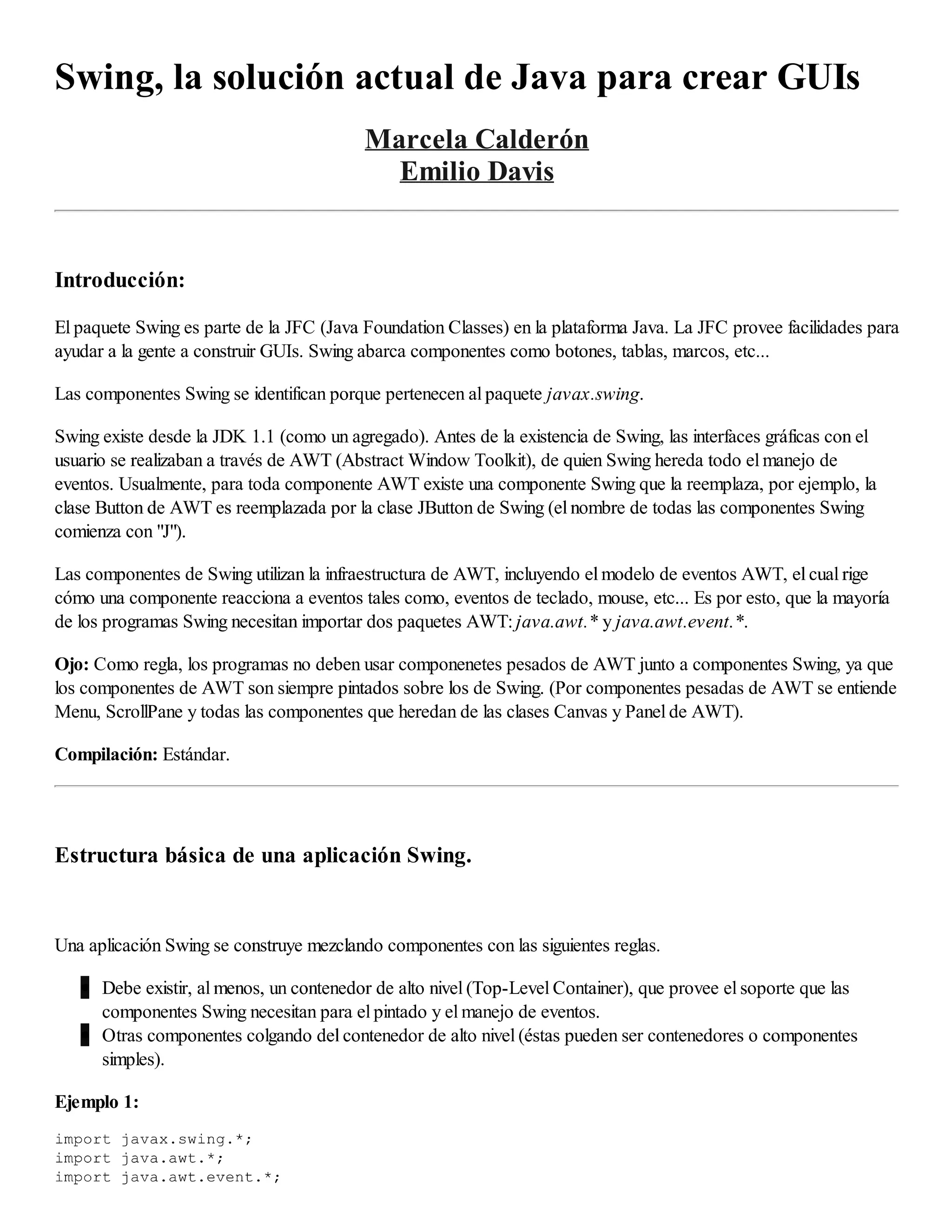 Imprimir swing | PDF