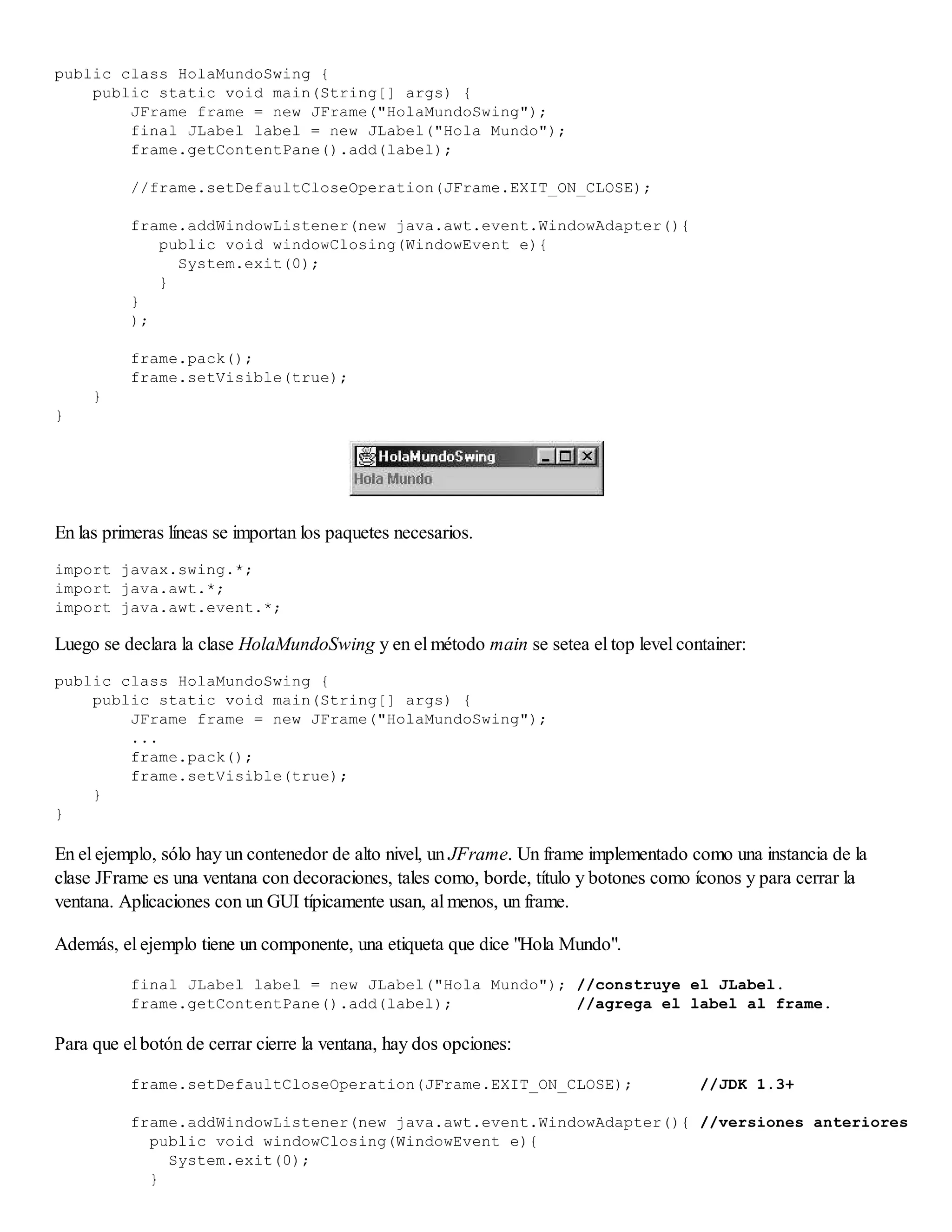 Imprimir swing | PDF