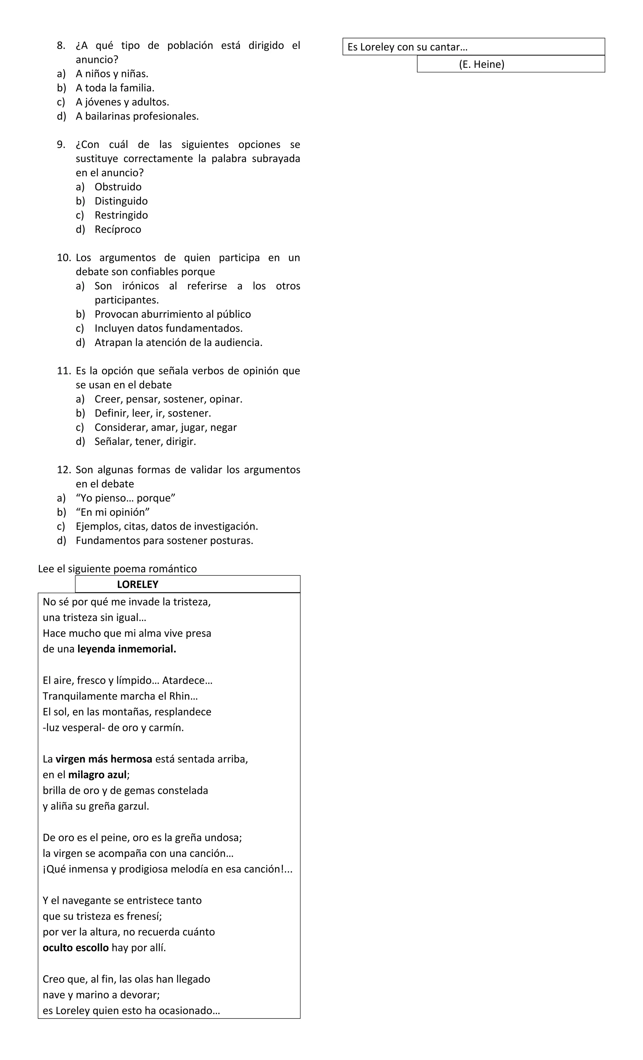 Cuadernillo de Ejercicios para Español. 3er. Grado. | DOC