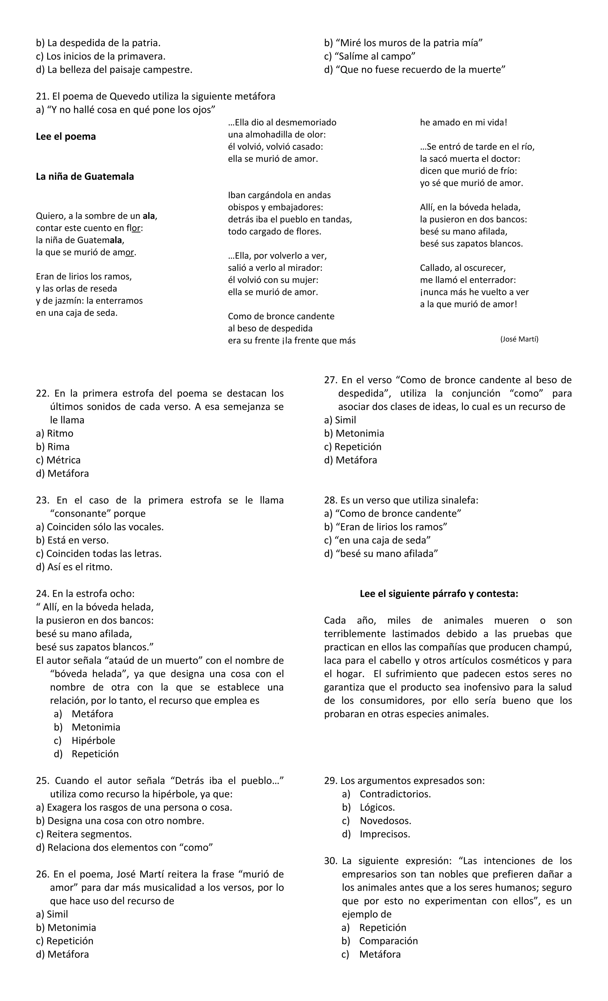 Cuadernillo de Ejercicios para Español. 3er. Grado. | DOC