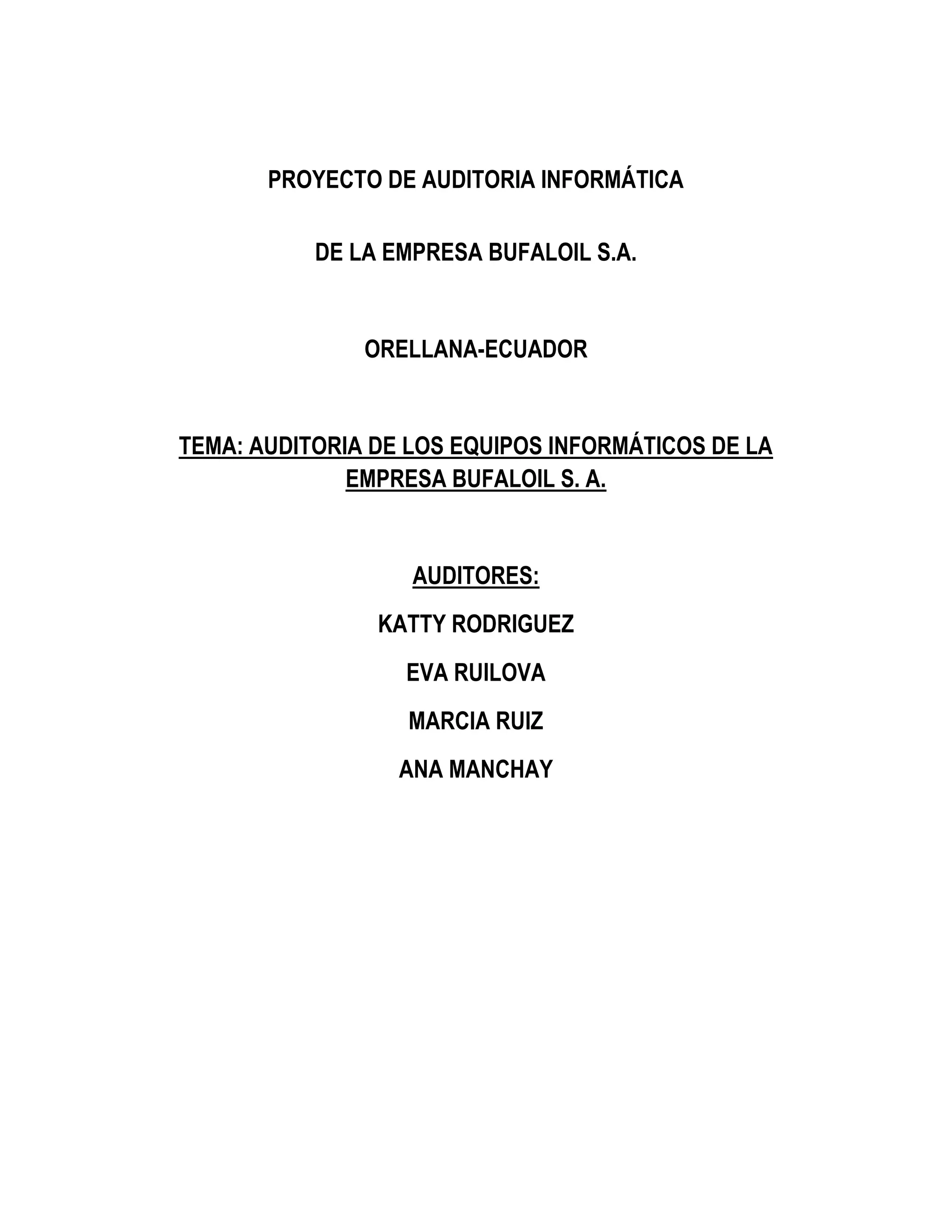 AUDITORIA INFORMATICA | DOCX