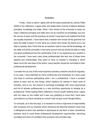 Professional development reaction paper | PDF