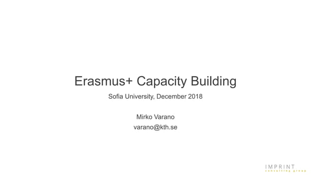 Erasmus+ Capacity Building | PDF
