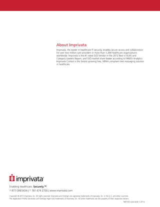 Imprivata Corporate Factsheet | PDF