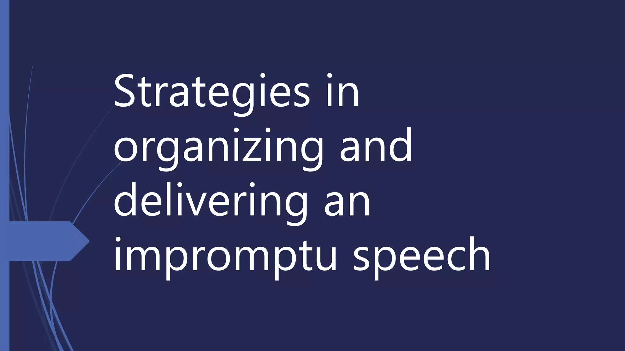 Impromptu speech | PPTX
