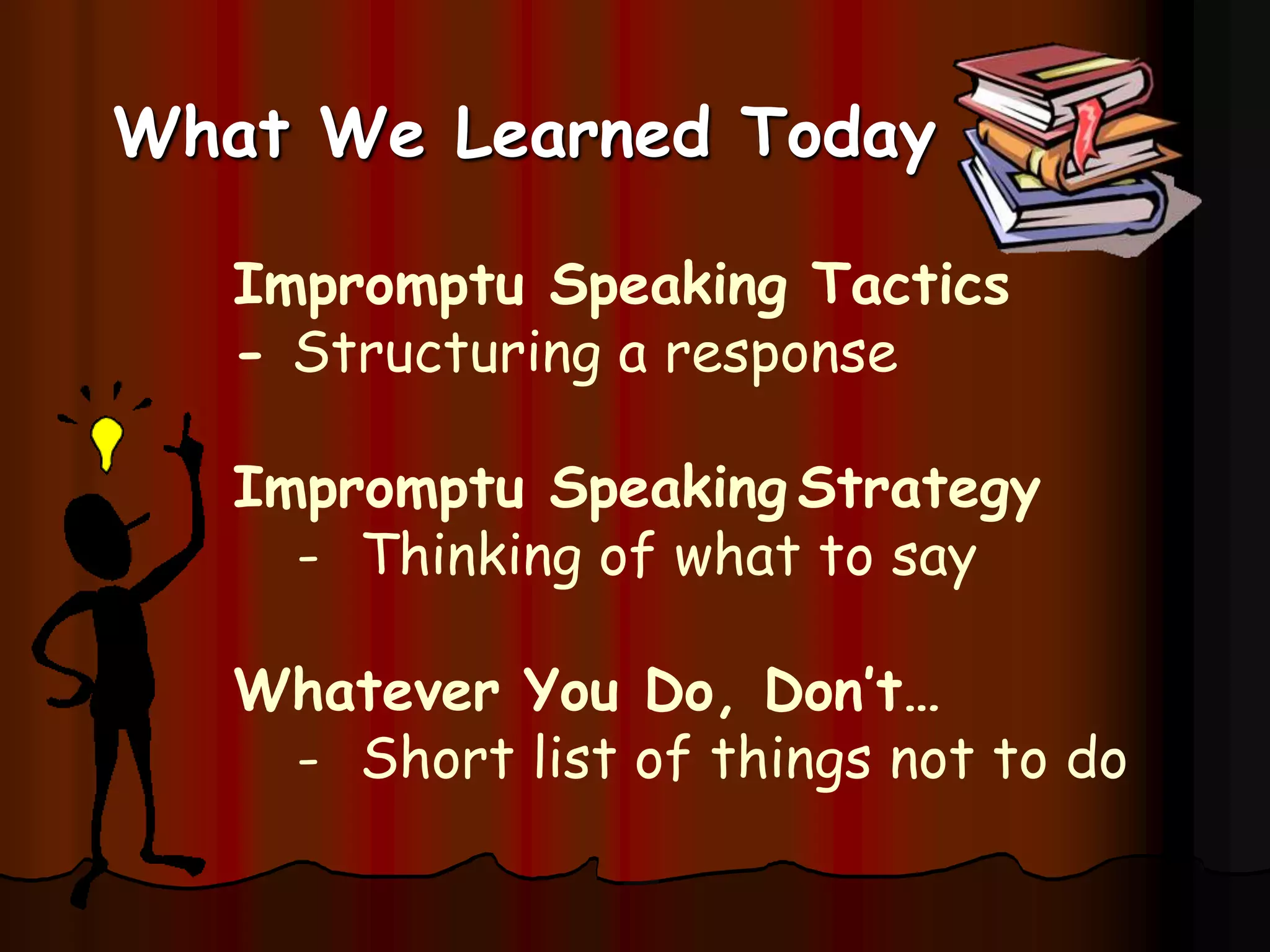 Impromptu Speaking | PPTX