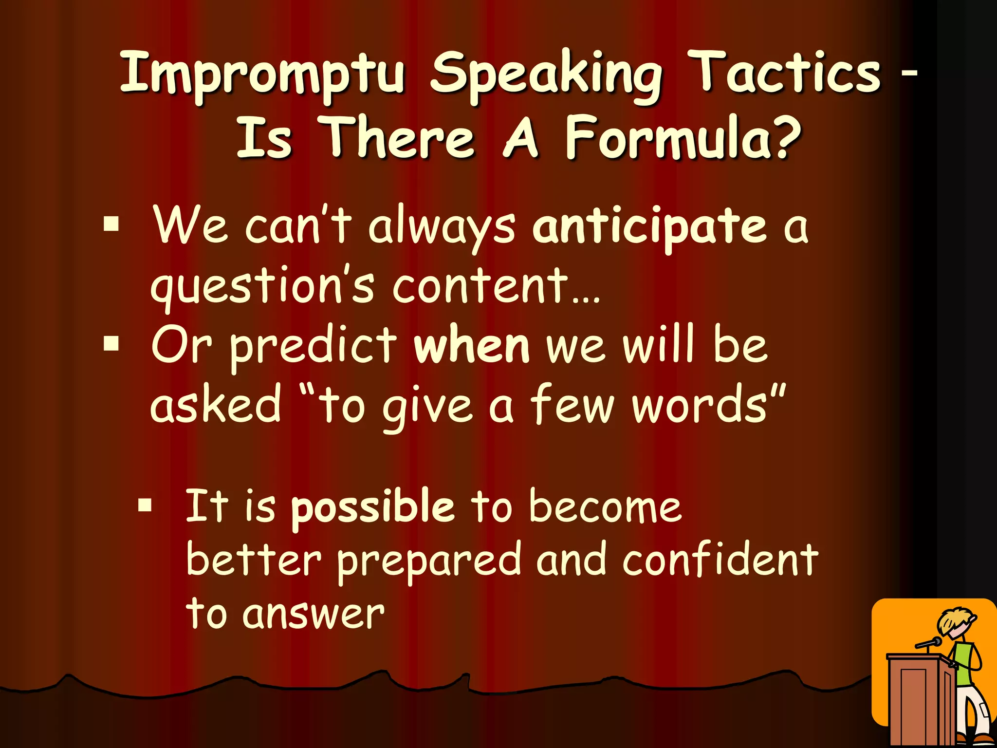 Impromptu Speaking | PPTX