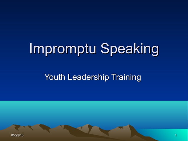 Impromptu speaking workshop | PPT