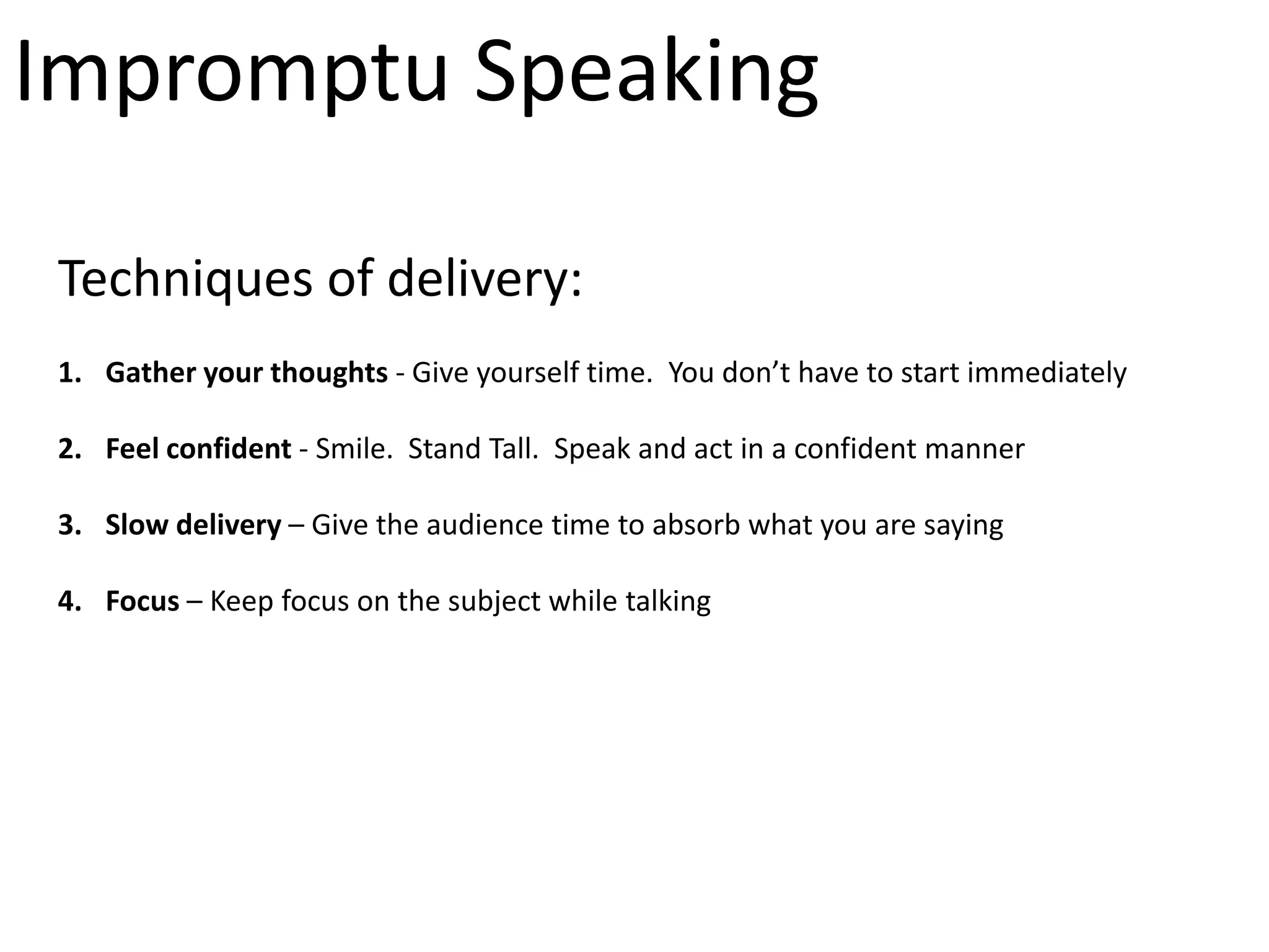 Impromptu speaking | PPT