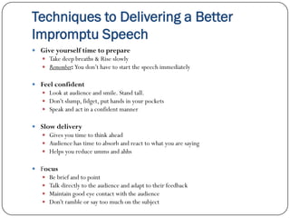 Impromptu speaking | PDF