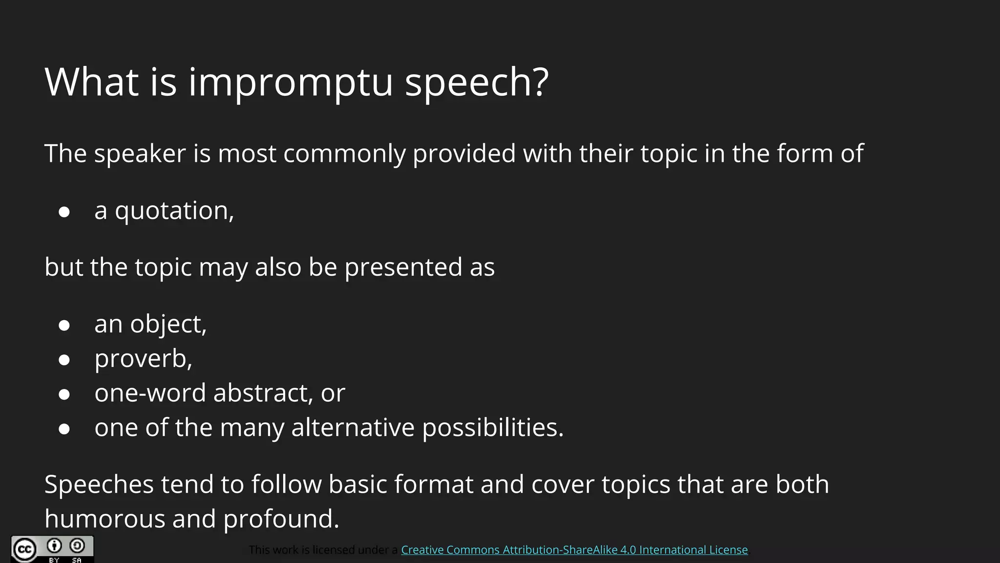 Impromptu speech | PPTX