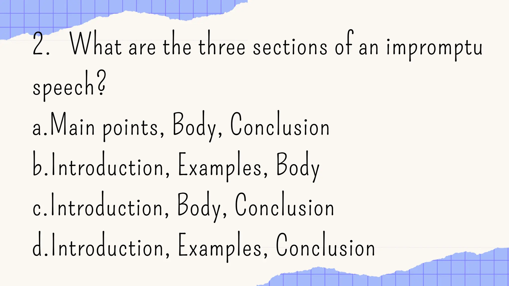 PowerPoint Presentation for Impromptu Speech | PPT