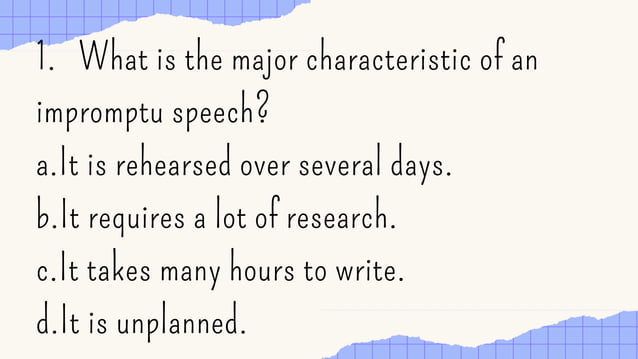 PowerPoint Presentation for Impromptu Speech | PPT