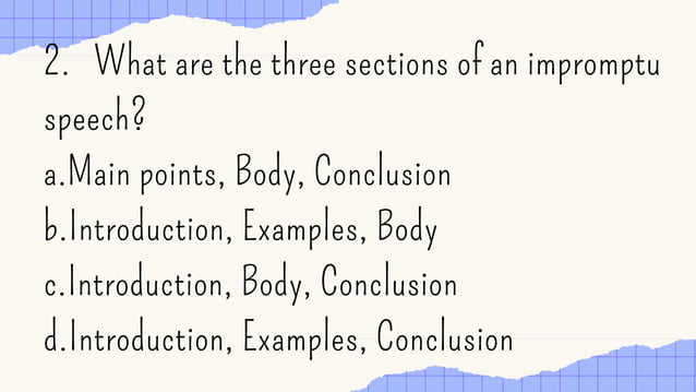 PowerPoint Presentation for Impromptu Speech | PPT