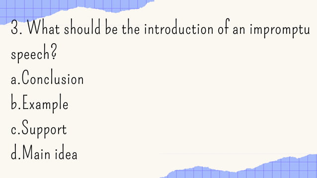 PowerPoint Presentation for Impromptu Speech | PPT