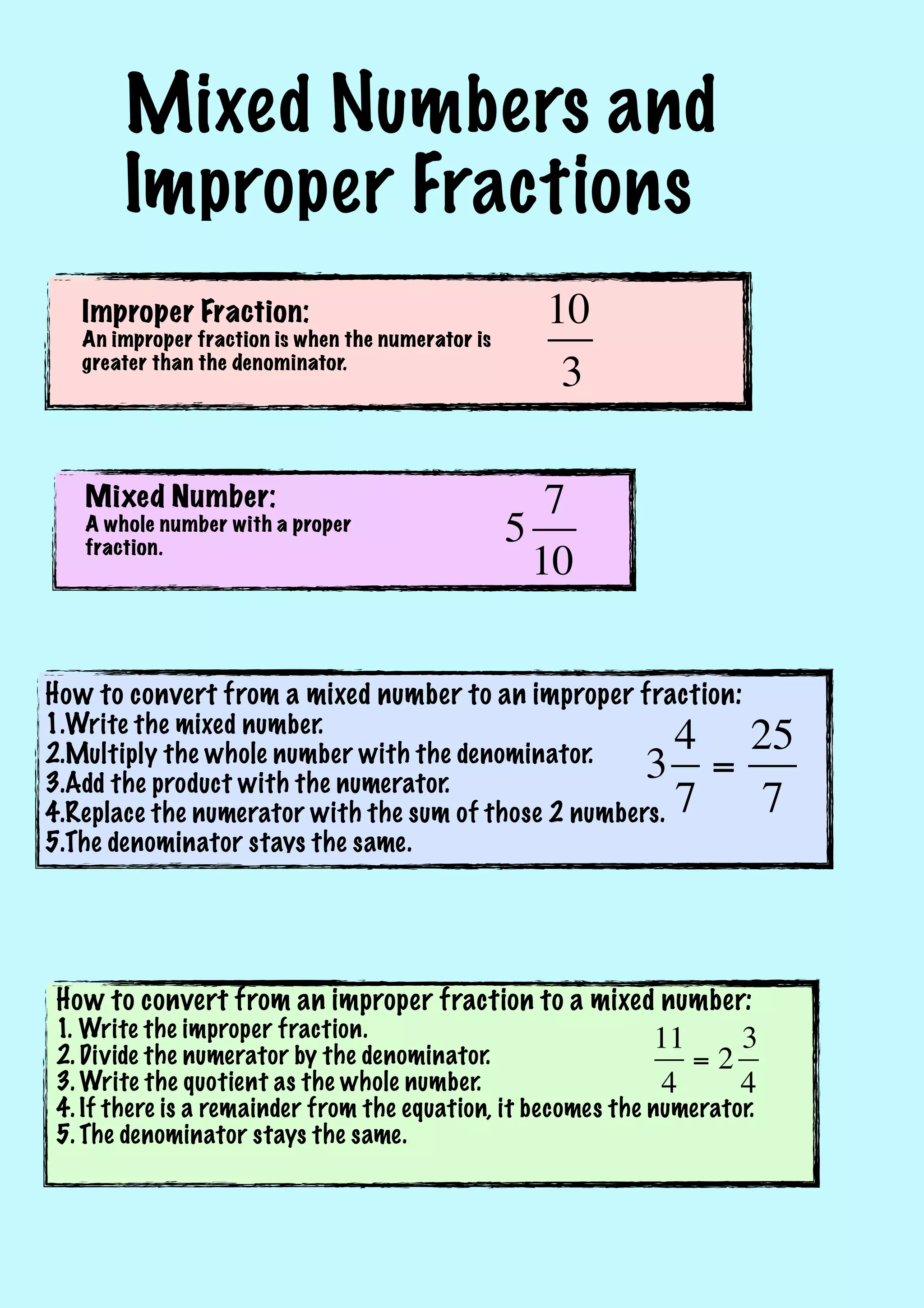 Improper and mixed( fractions ) | PAGES