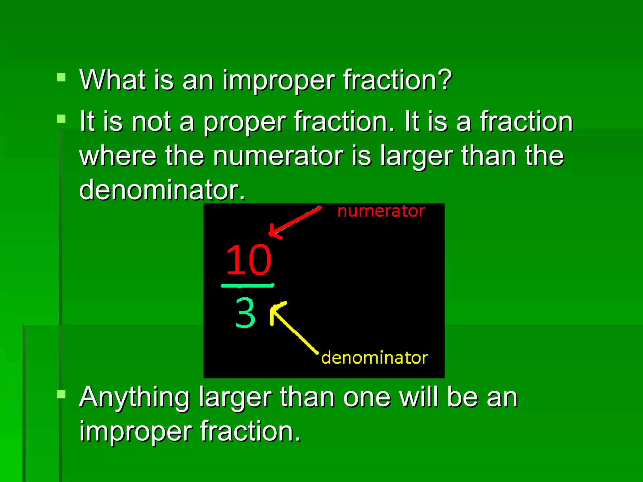Improper fractions | PPT