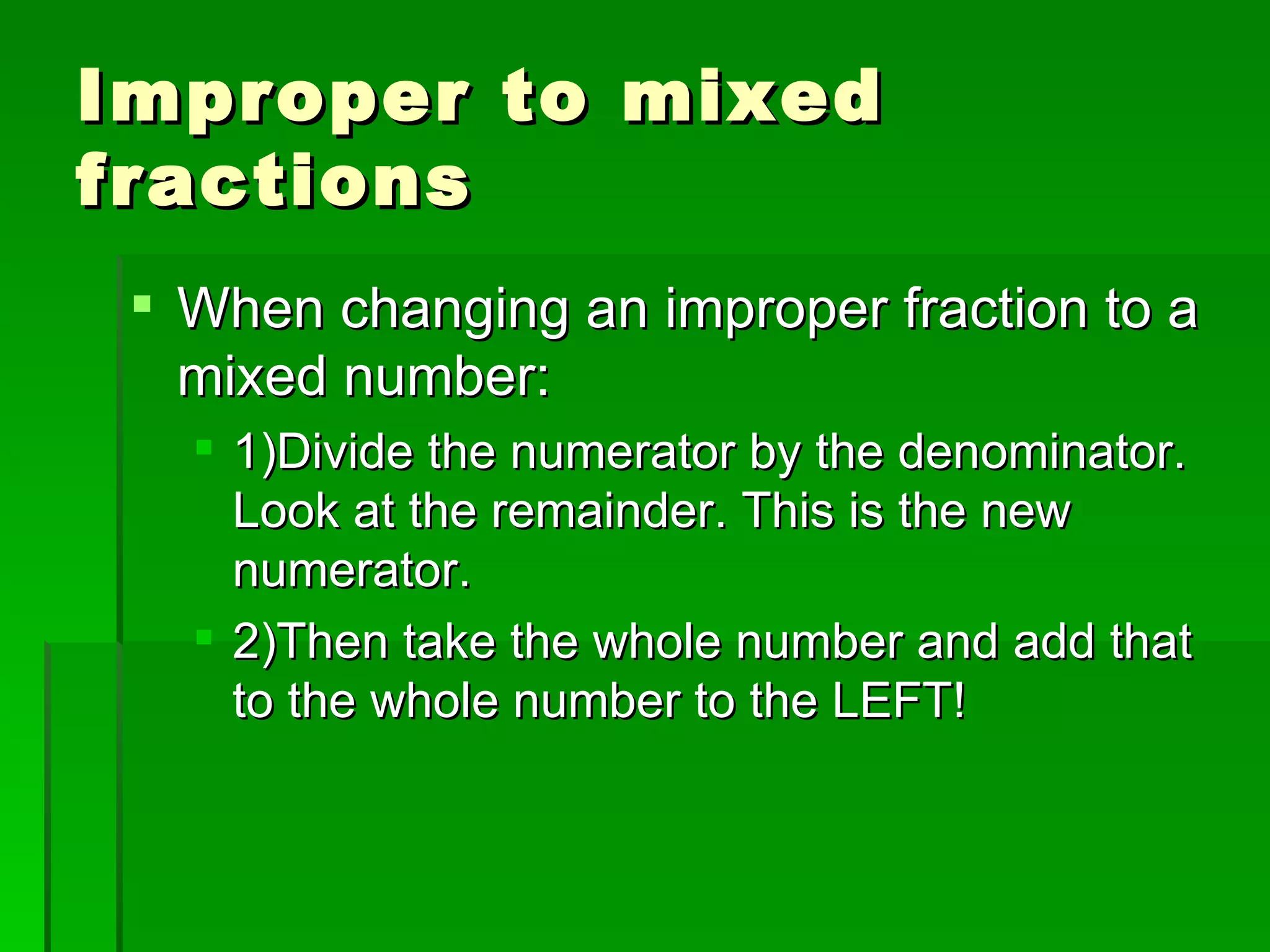Improper fractions | PPT