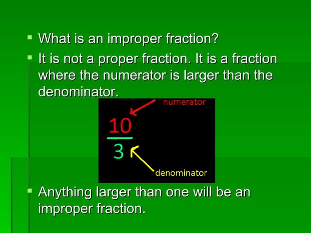 Improper fractions | PPT