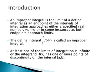 Improper integral | PPTX | Physics | Science