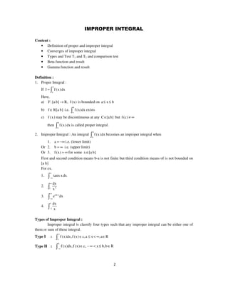 Improper integral | PDF