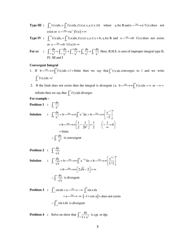 Improper Integral Pdf