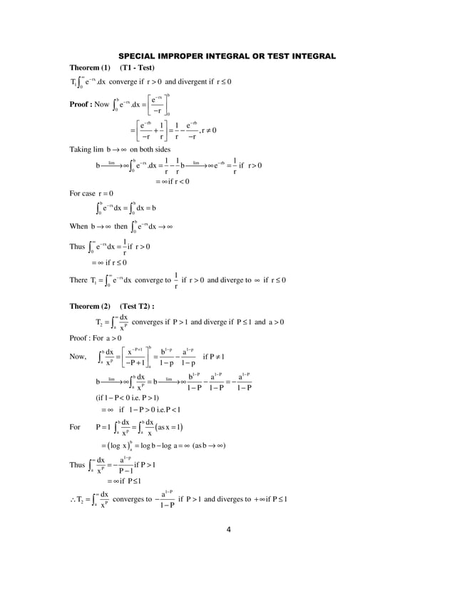 Improper Integral Pdf