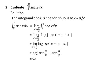 Improper integral of second kind | PPTX