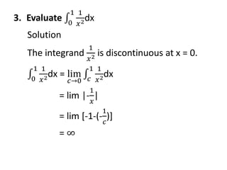 Improper integral of second kind | PPTX