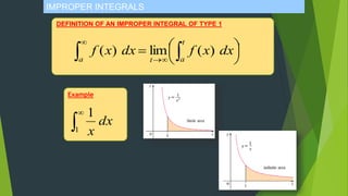 Improper integrals IN MATH | PPTX