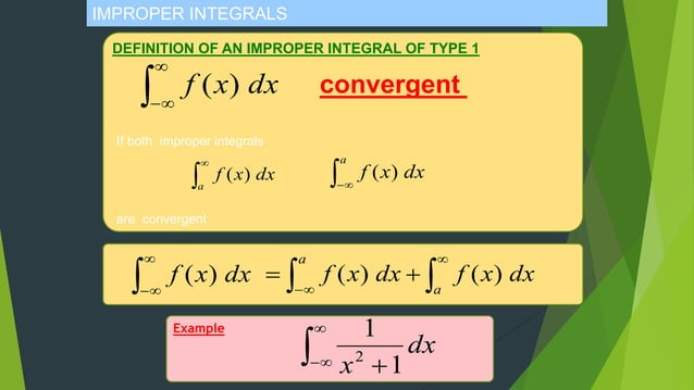 Improper integrals IN MATH | PPTX