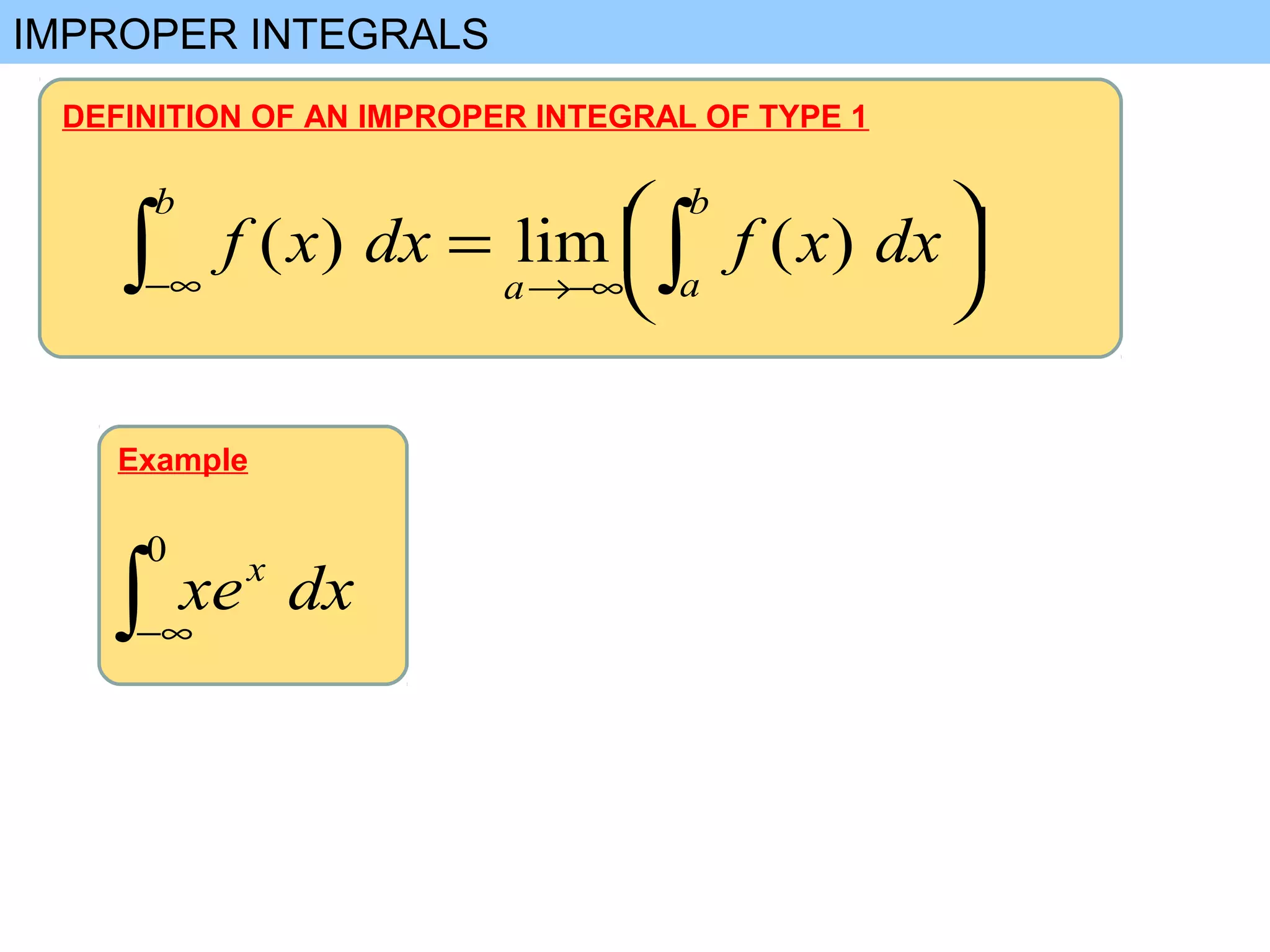 PPT of Improper Integrals IMPROPER INTEGRAL | PPT