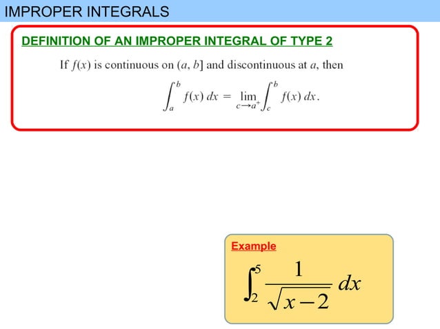 PPT of Improper Integrals IMPROPER INTEGRAL | PPT