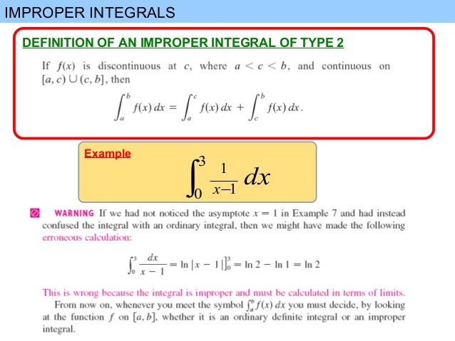 PPT of Improper Integrals IMPROPER INTEGRAL
