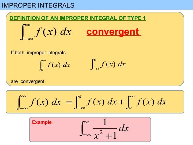 PPT of Improper Integrals IMPROPER INTEGRAL
