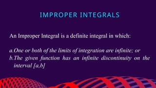 integral calculus-IMPROPER INTEGRALS.ppsx