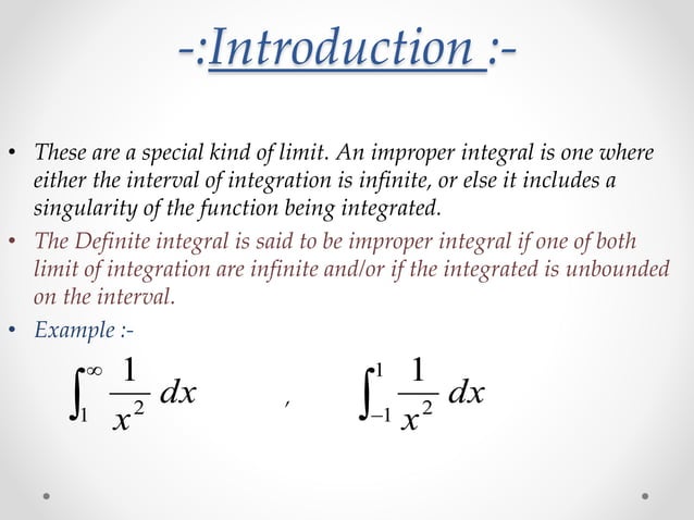 Improper integrals by svbhatti | PPT