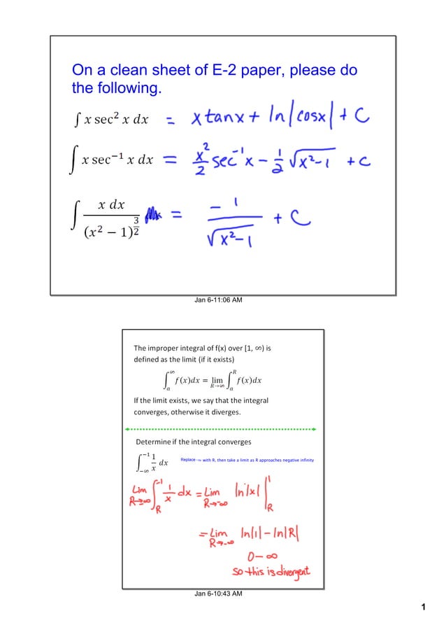 Improper integrals notes | PDF