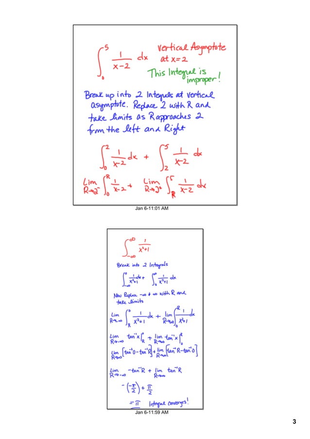 Improper integrals notes | PDF