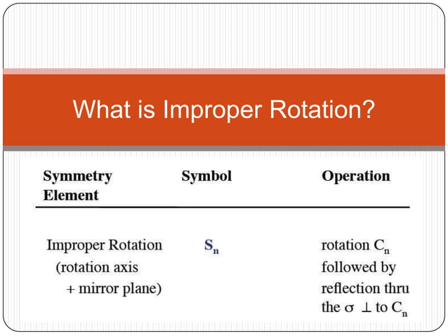 Improper Rotation | PPTX | Chemistry | Science
