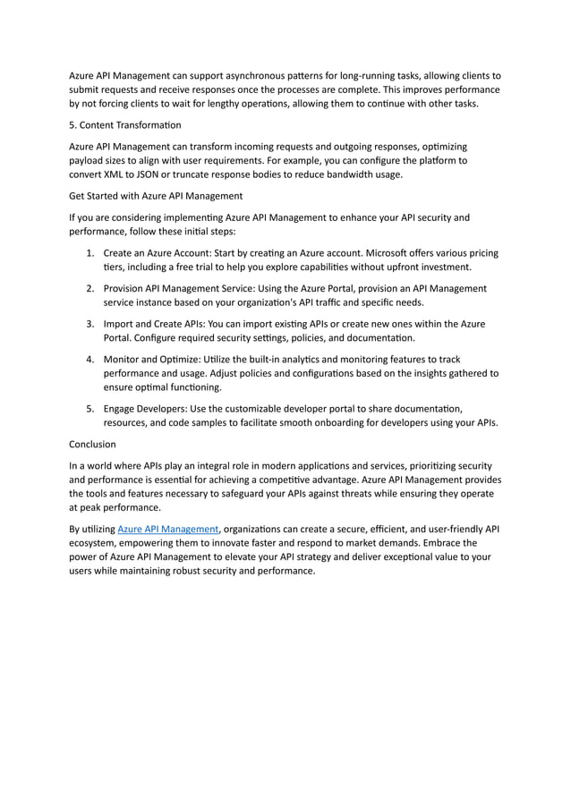 Improve Api Security And Performance With Azure Api Managementpdf