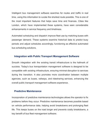 Improve bus services with advanced fleet management solutions. | PDF