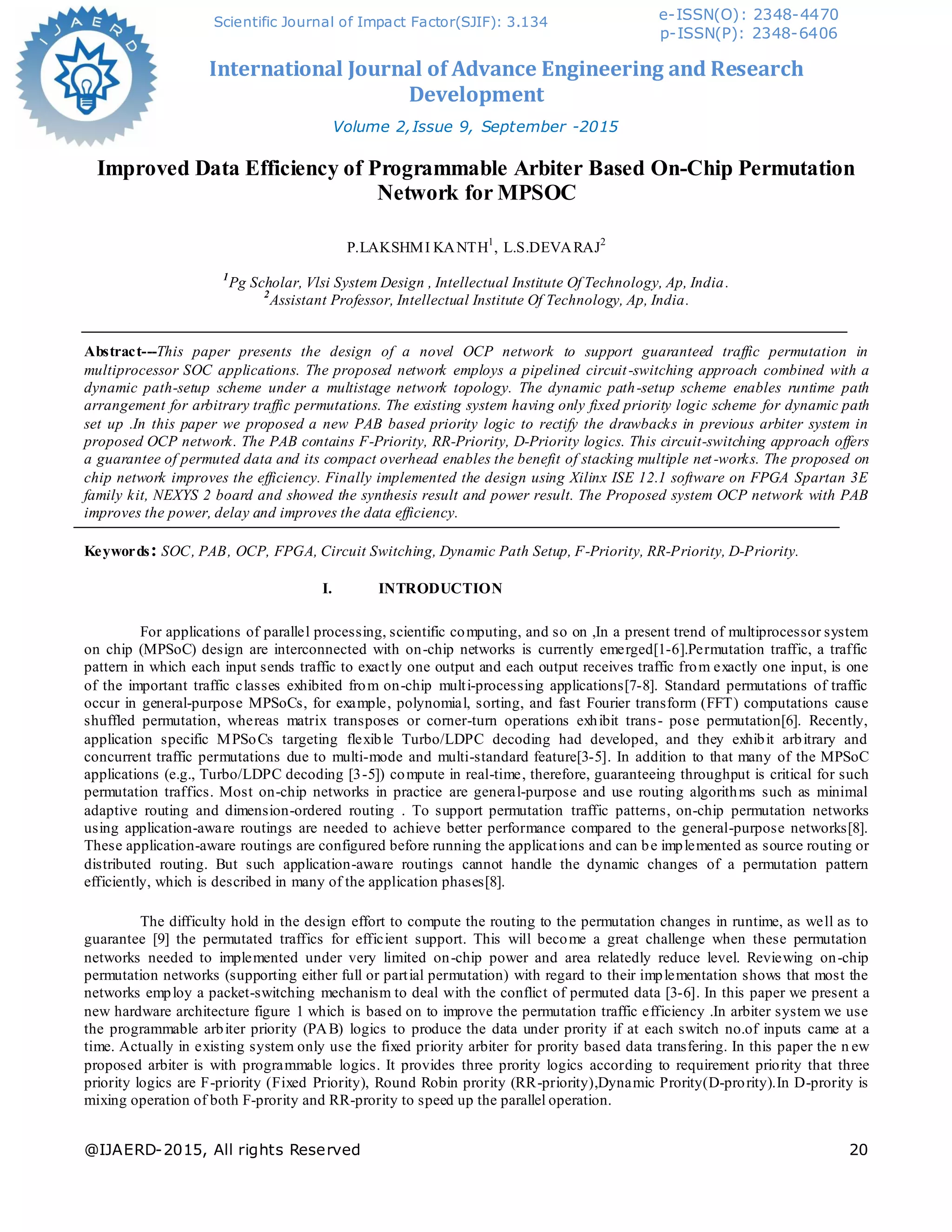 Improved Data Efficiency Of Programmable Arbiter Based On Chip